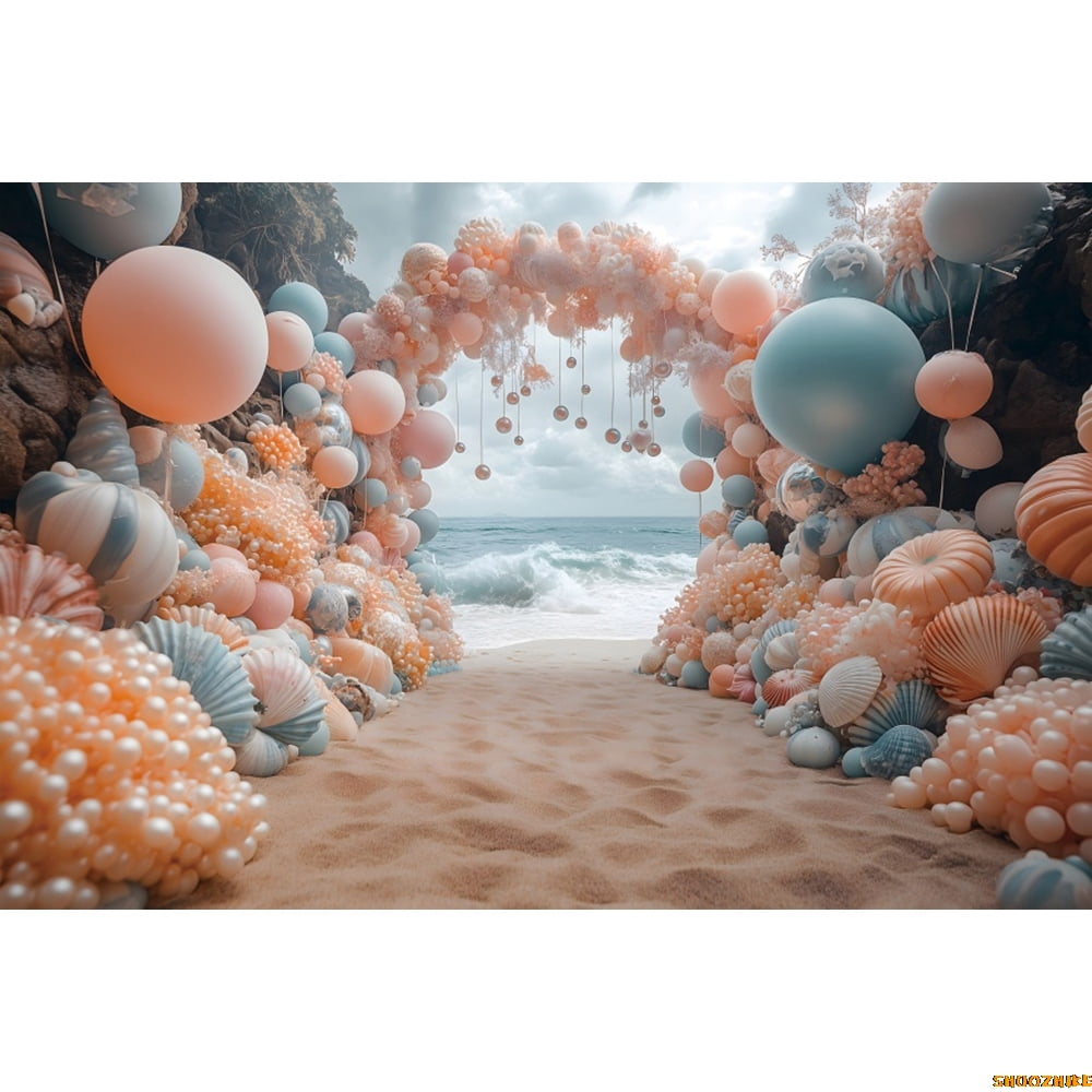 Underwater World Theme Birthday Party rations Backdrop Shell Arch ...