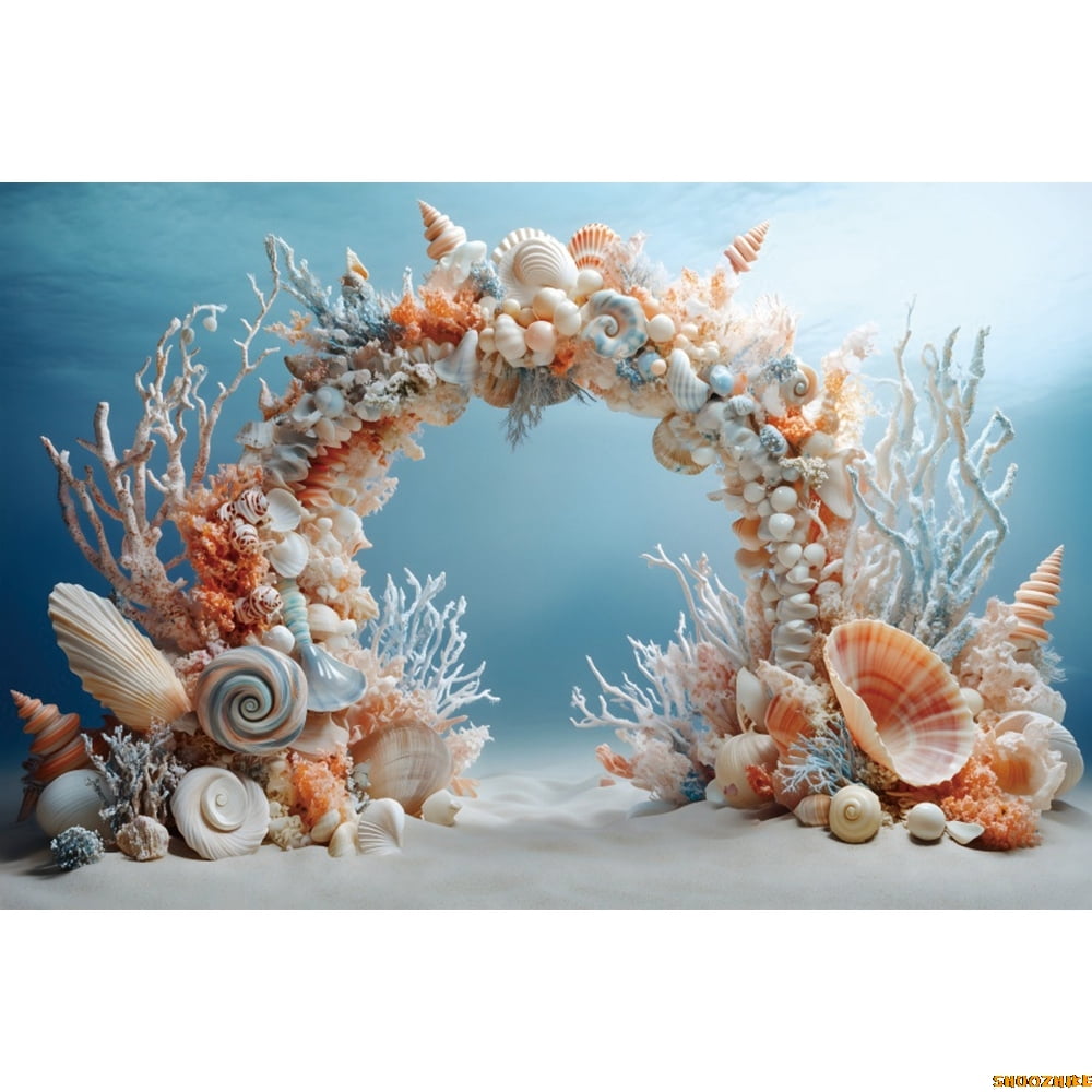 Underwater World Theme Birthday Party rations Backdrop Shell Arch ...