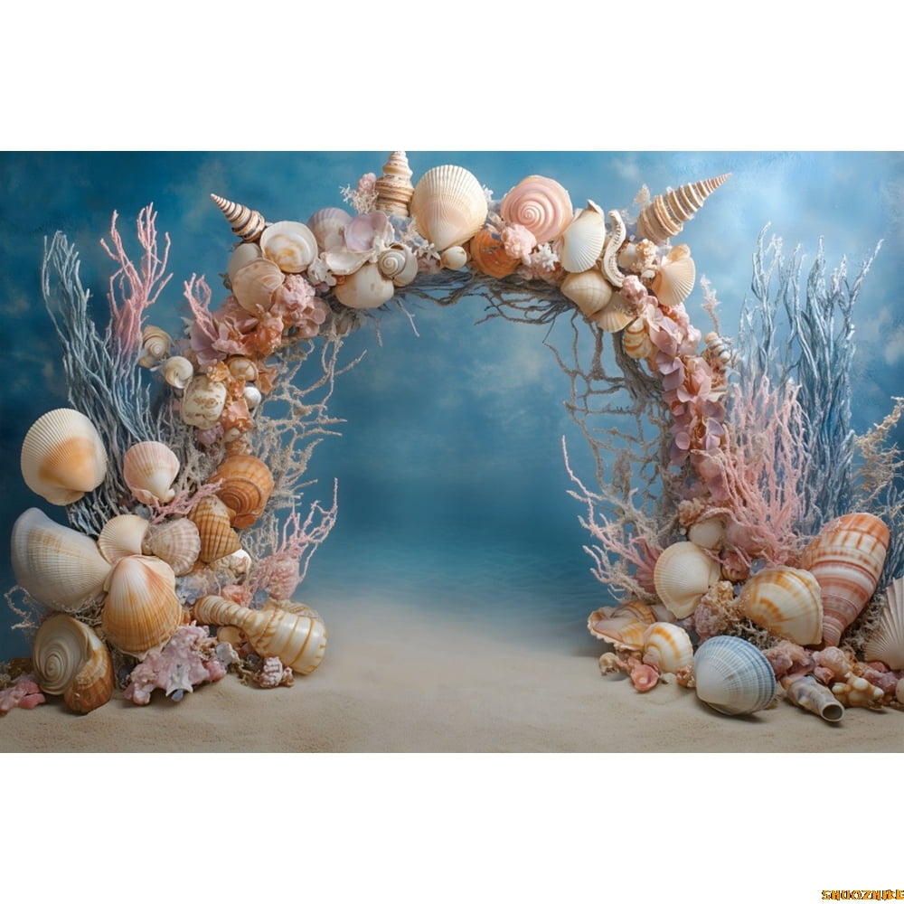Underwater World Theme Birthday Party rations Backdrop Shell Arch ...
