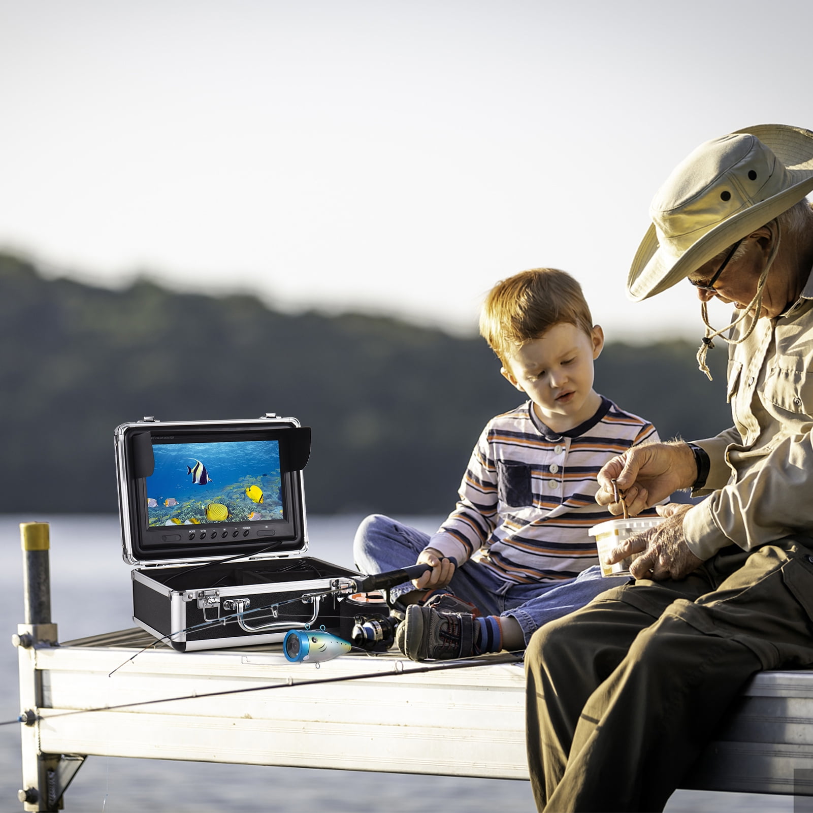 Underwater camera,12 Ir Leds 1200tvl Camera Fish Leds 7inch/9inch Lcd With 12 Ir Ip68 Waterproof ...