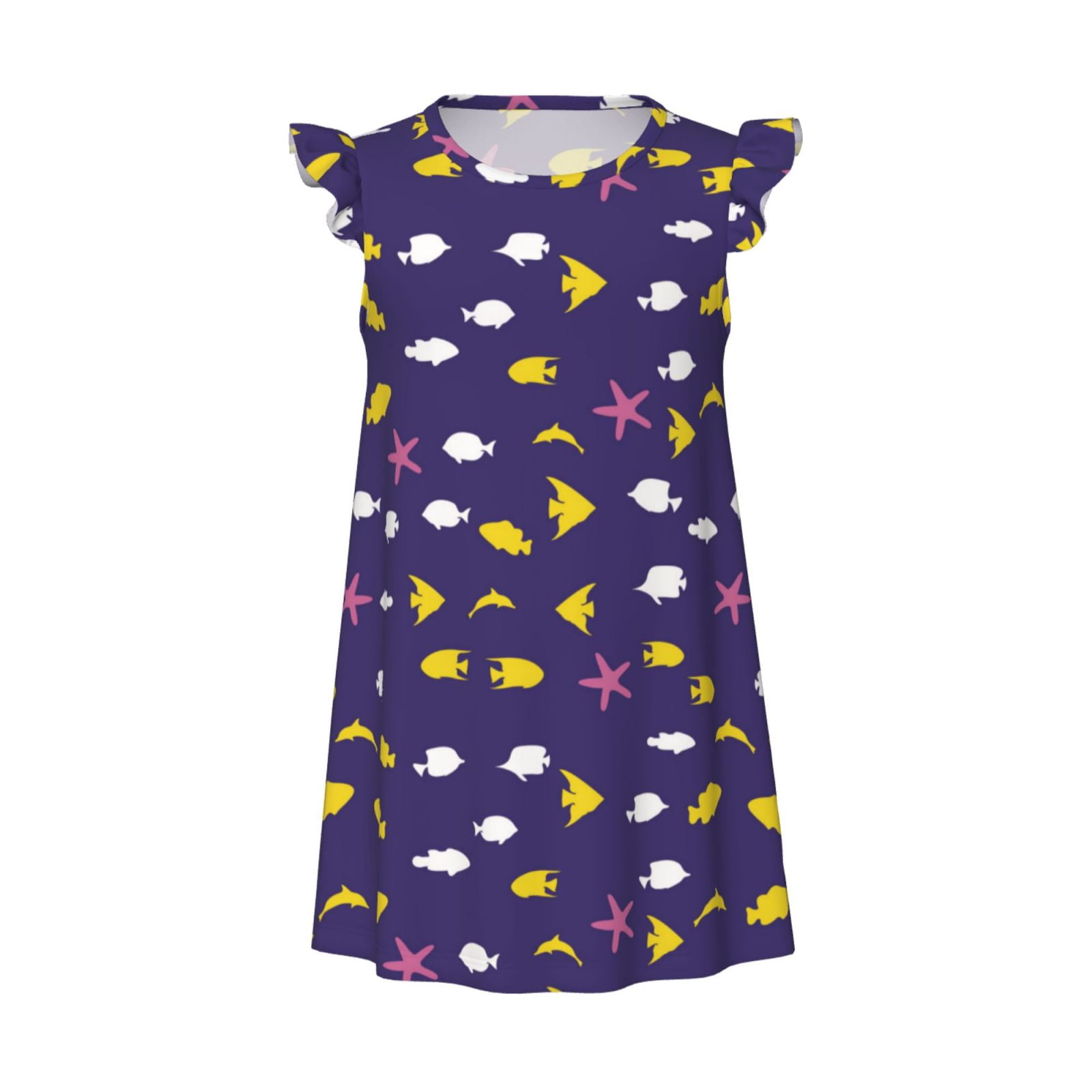 Underwater fish Girls Nightgowns, Short Sleeves Princess Dress, Girls ...