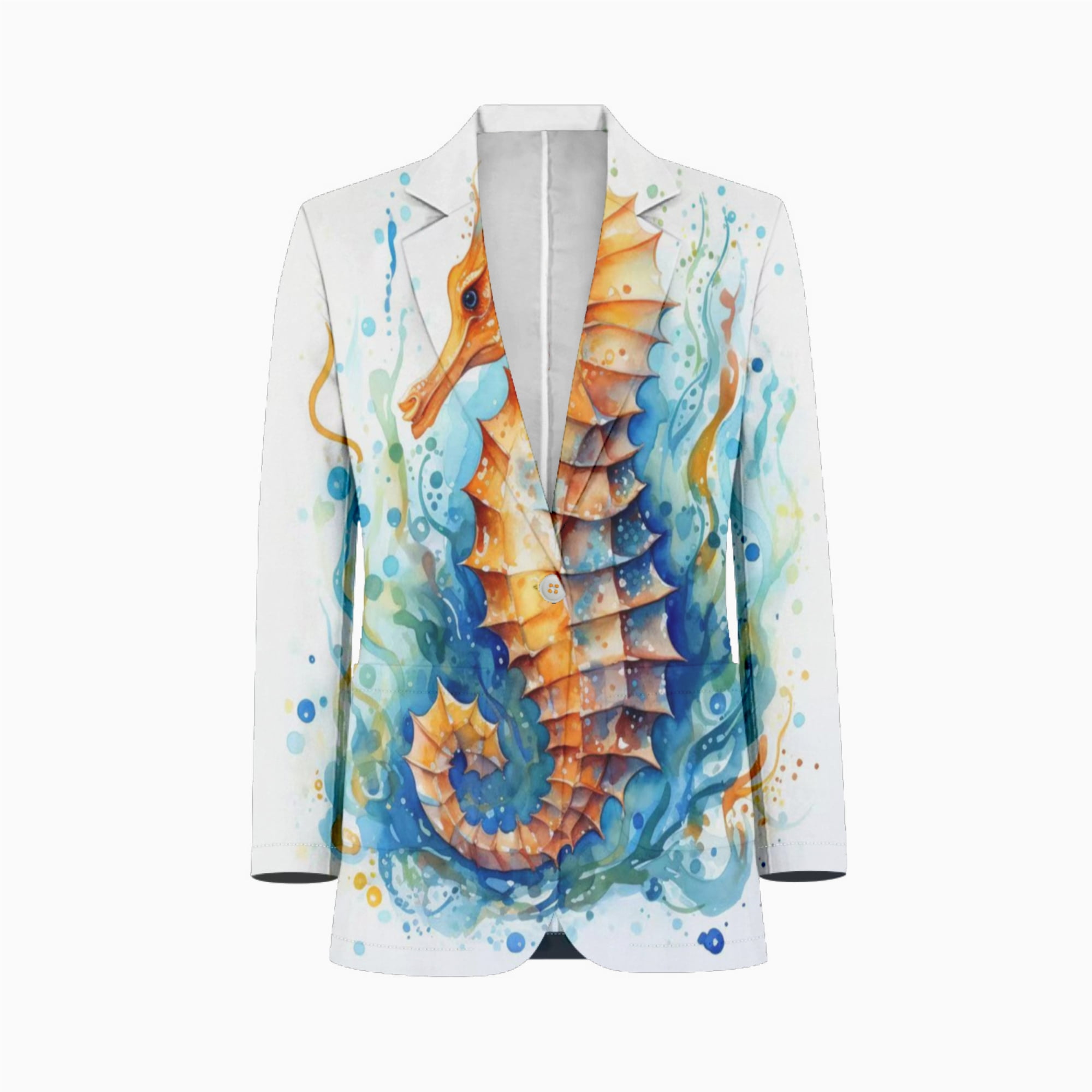 Underwater world seahorse watercolor Customized Men's Suits full man ...