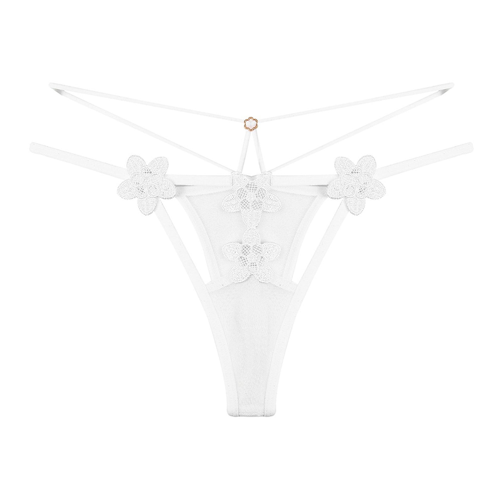 Underwear For Women Plus Size Thong Hollow Clear Tulle Thin Belt ...