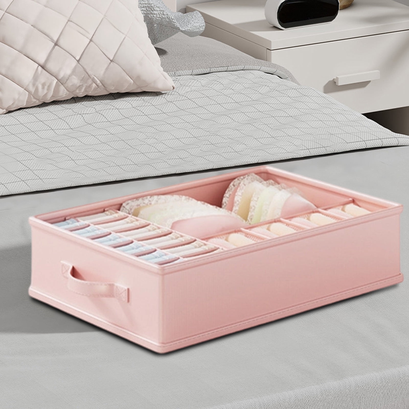 Underwear Socks Bra Organizer Storage Box with Dividers, Closet Drawer ...