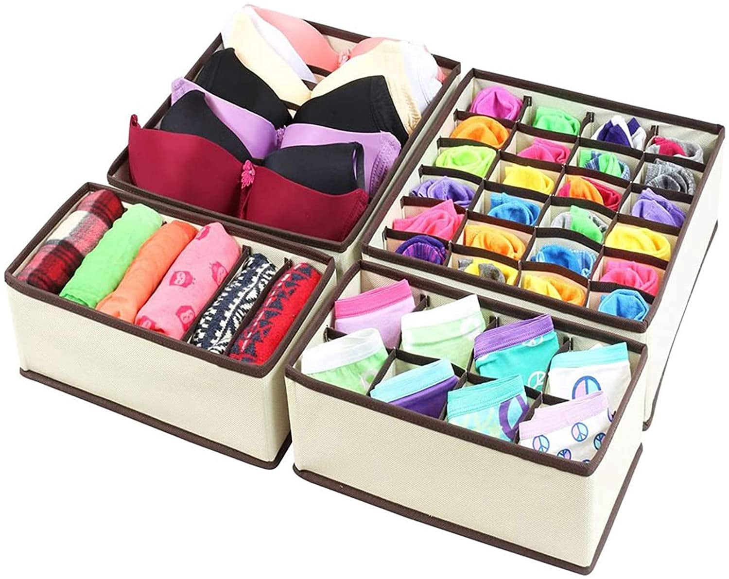 Underwear Storage Box Drawer Organizer Closet Organizer System Foldable ...