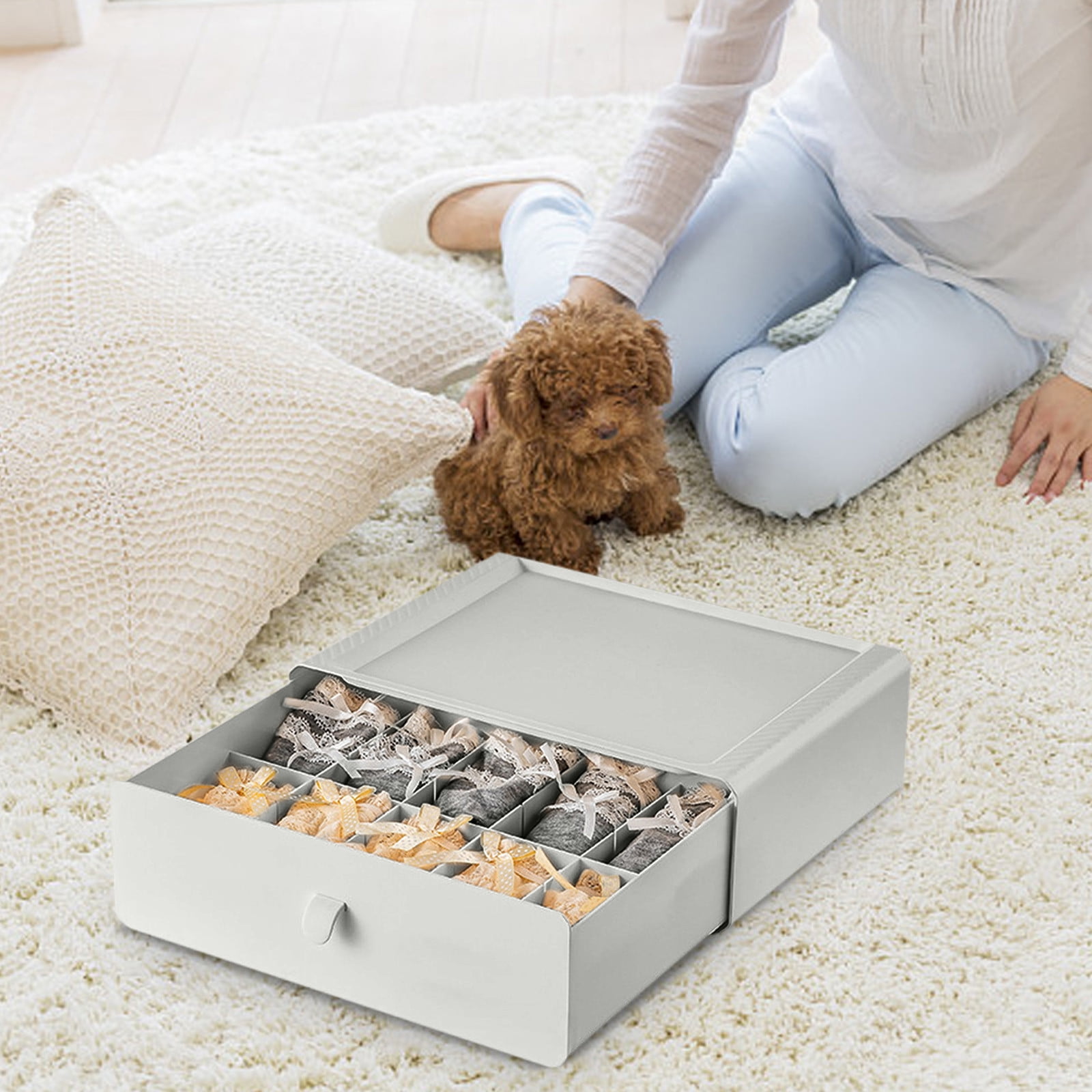 Underwear Storage Box Large Desktop Drawer Type Storage Box With Split ...