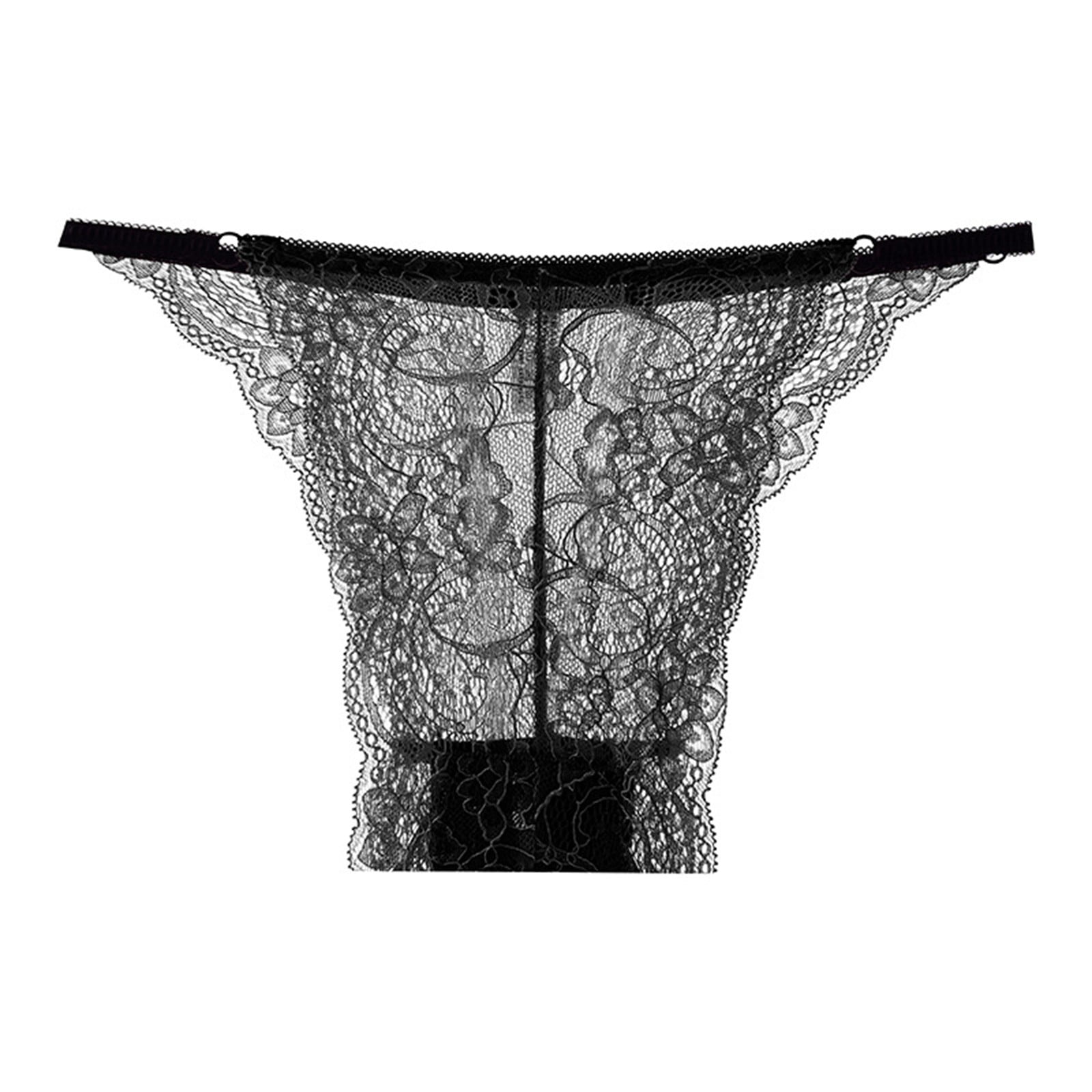 Underwear Women Lace Trim Low Waist Triangle Panties High Cut Half Comfortable Breathable