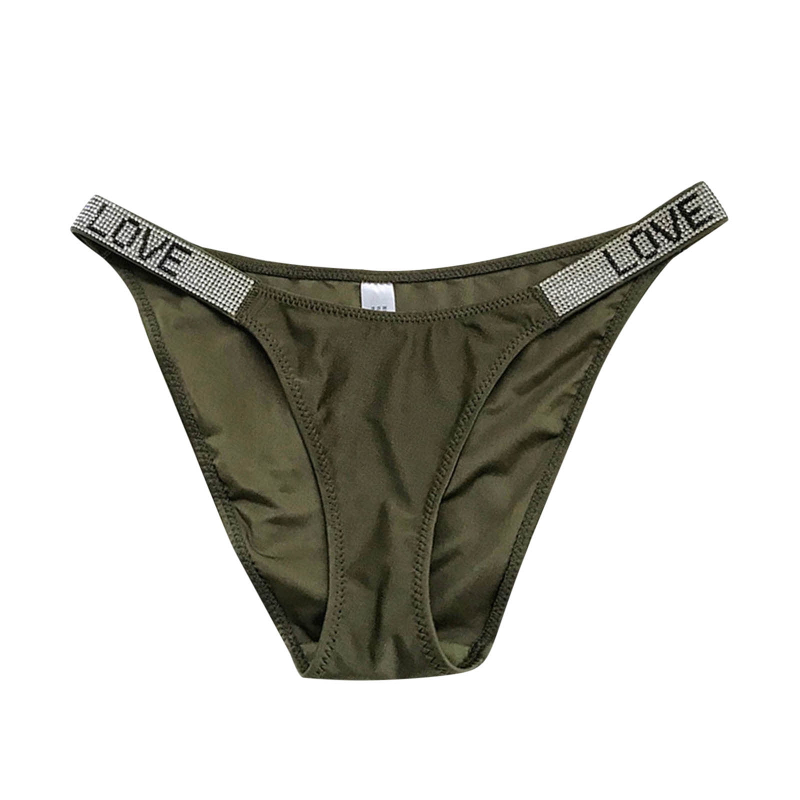 Underwear Women Panties Thongs for Letter Rhinestones G String Low Rise ...