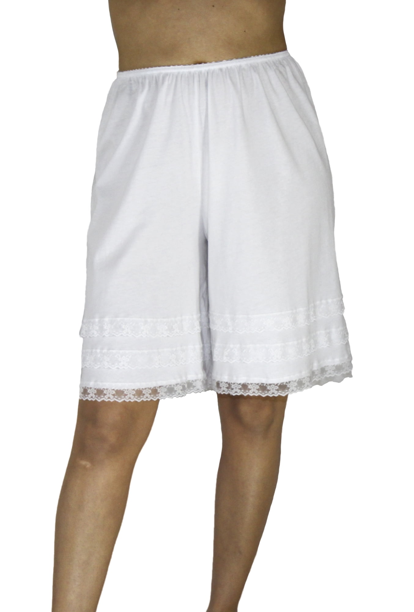 Underworks Cotton Knit Snip-A-Length Pettipants Culotte Slip Bloomers ...