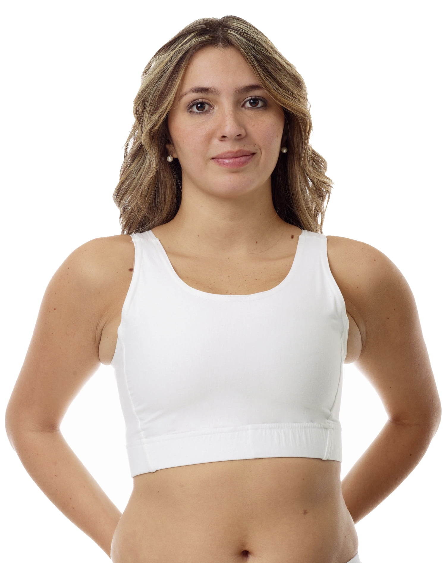 Underworks MagiCotton Binding and Sport Bra White 32 - Walmart.com