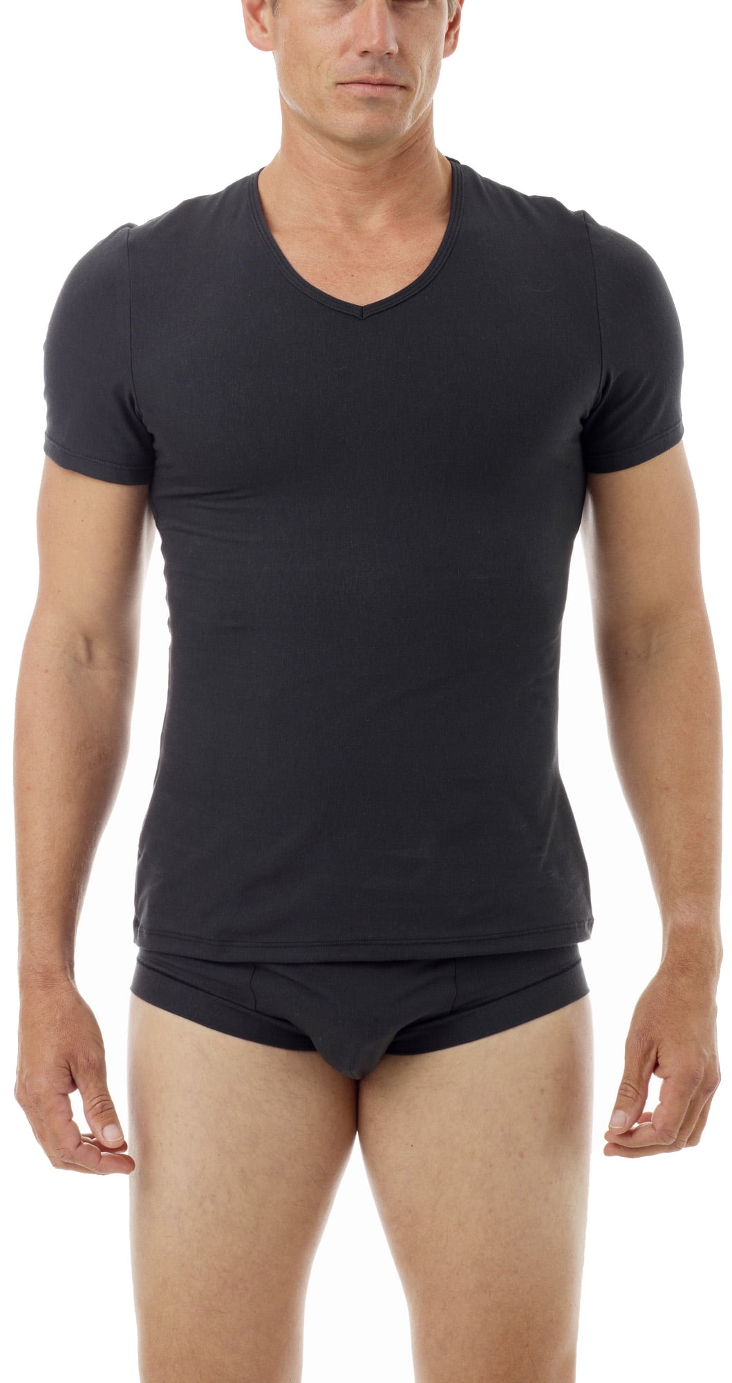Underworks Mens MagiCotton V-Neck Compression Shirt - Walmart.com