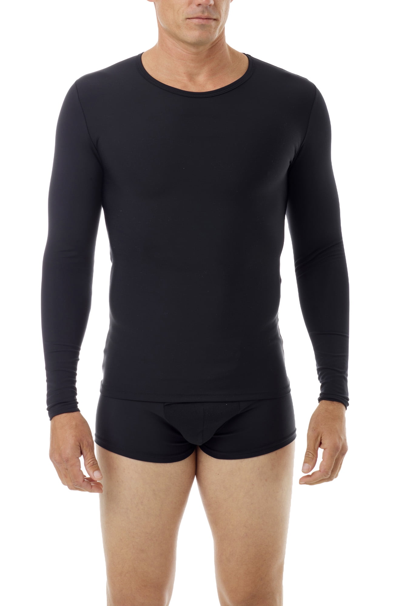 Underworks Microfiber Compression Crew Neck Light Compression T-shirt ...