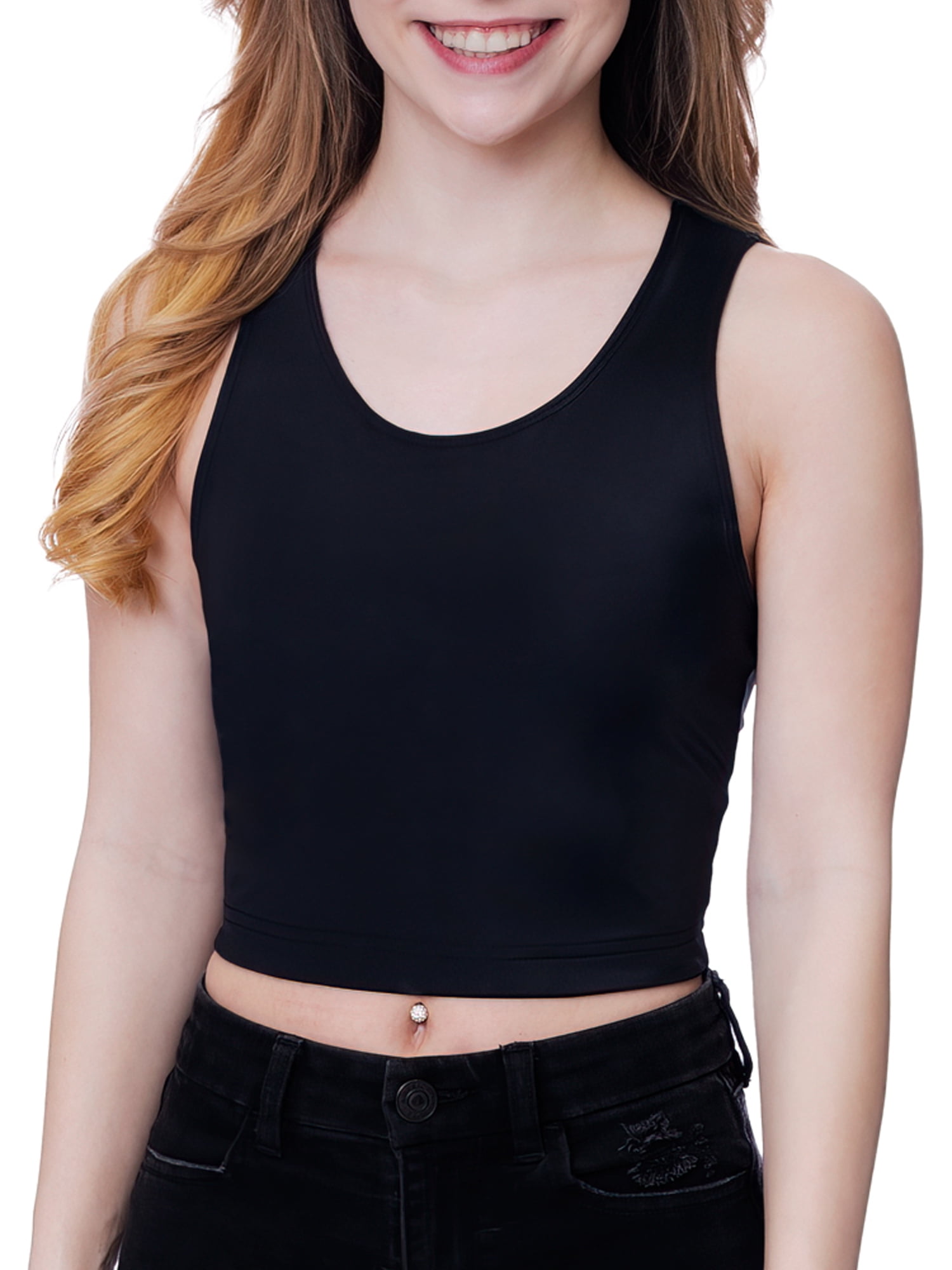 Underworks Womens Firm Compression Racerback Crop Top Chest Binder and ...