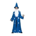Underwraps Blue Wizard Robe w/ Hat & Beard Child Costume | Medium ...