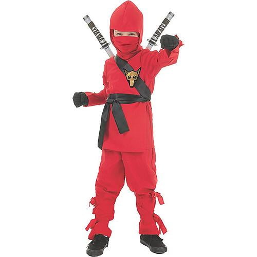Underwraps Costumes - Red Ninja Boy's Costume - Child Small (4 - 6 ...
