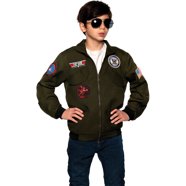 Top Gun Classic Maverick Bomber Jacket for Kids by Rubies, Boys Large ...