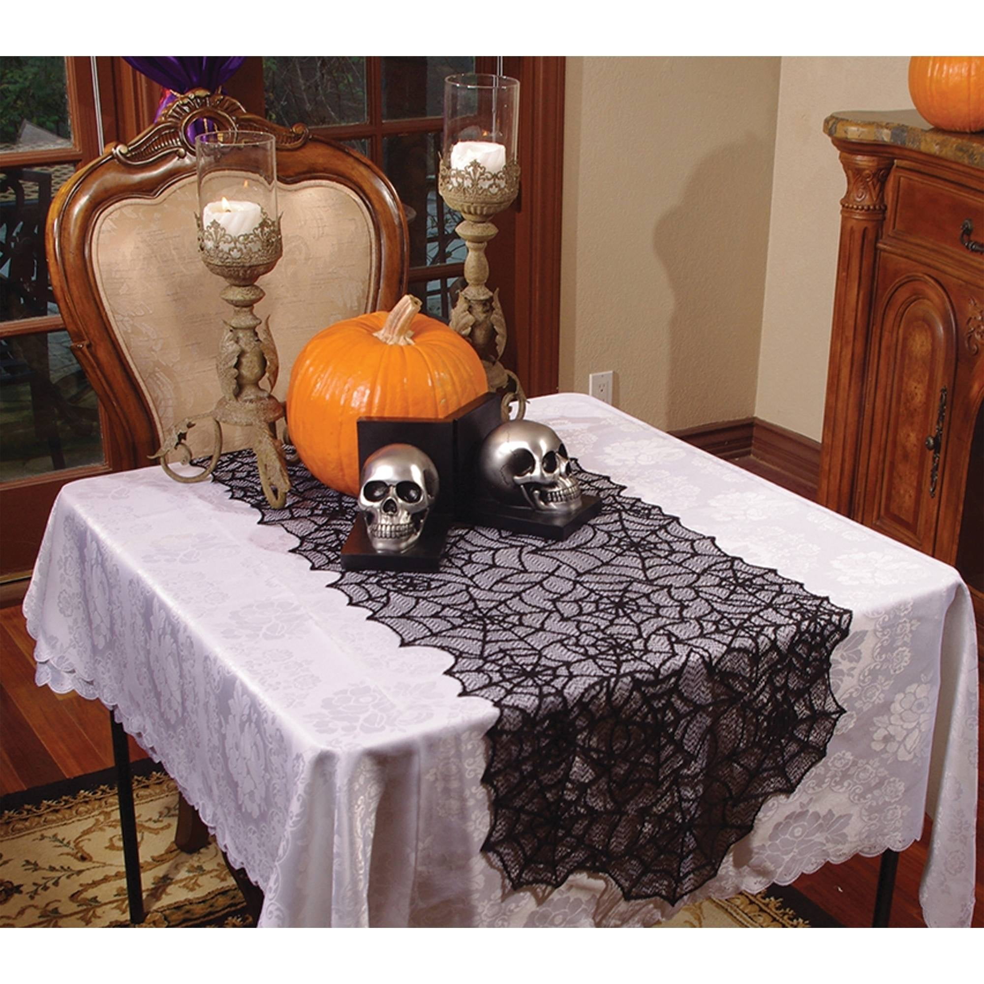 Underwraps Lace Spider Web Table Runner Halloween Decoration - Walmart.com