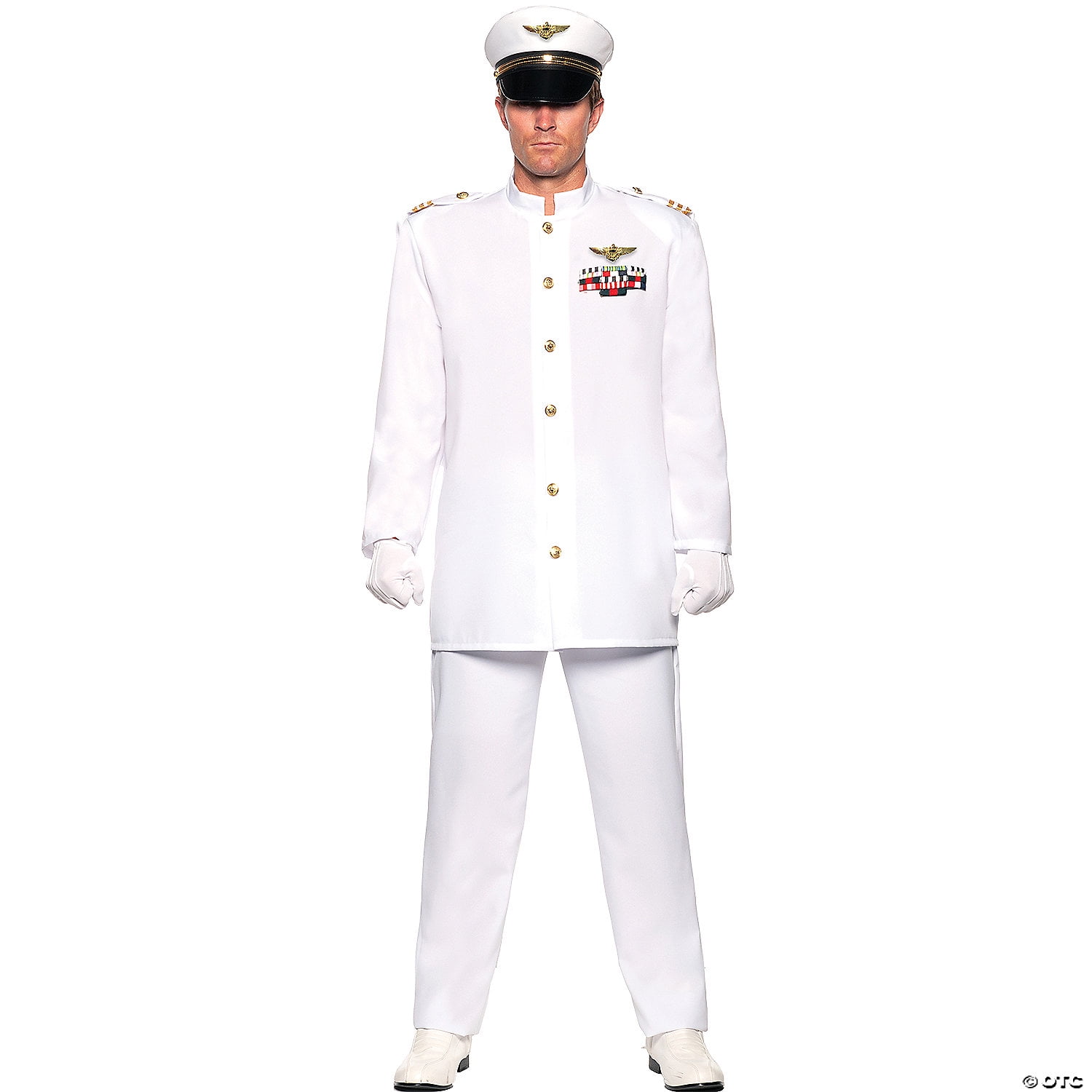 Underwraps Deluxe Navy Admiral Halloween Costume for Men, Standard Size ...