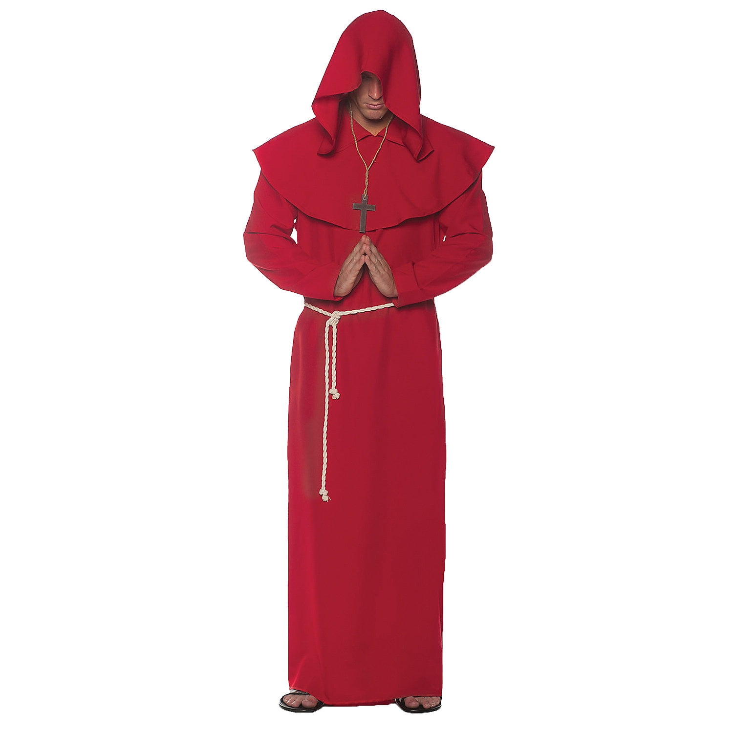 Underwraps Mens Red Monk Robe Costume - One Size Fits Most - Walmart.com