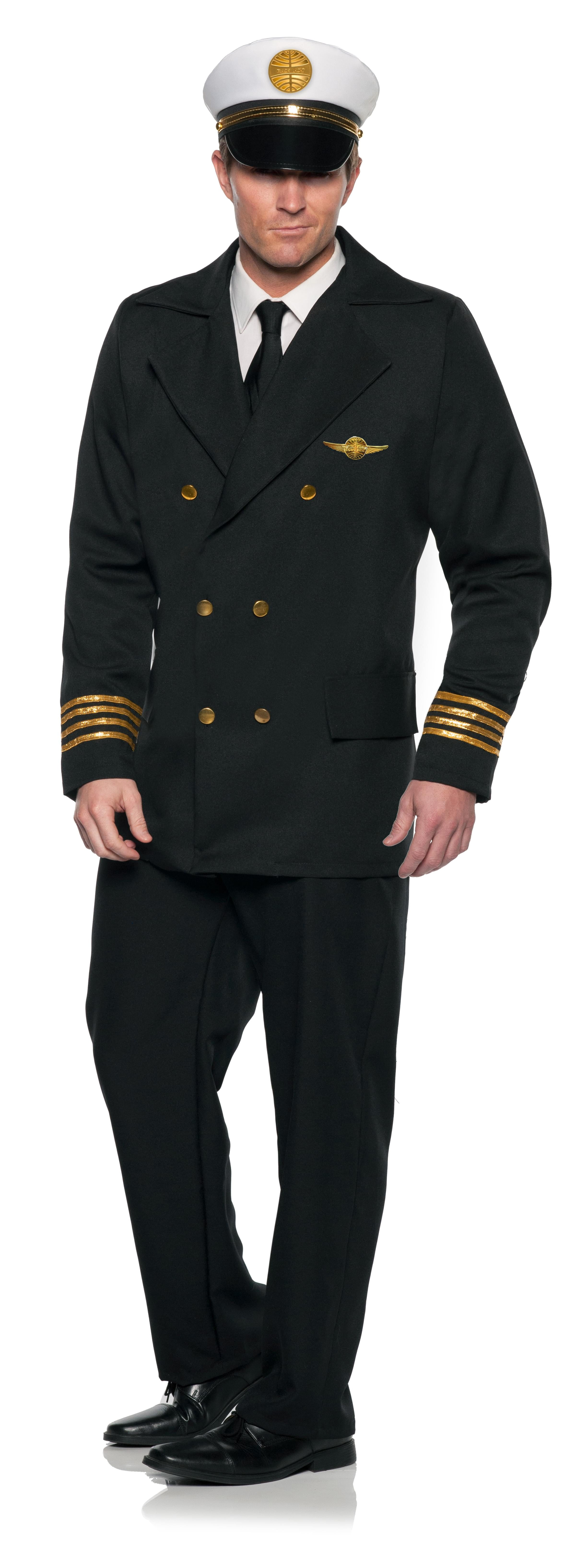 Underwraps Pan Am Deluxe Pilot Adult Costume | Standard Unisex ...