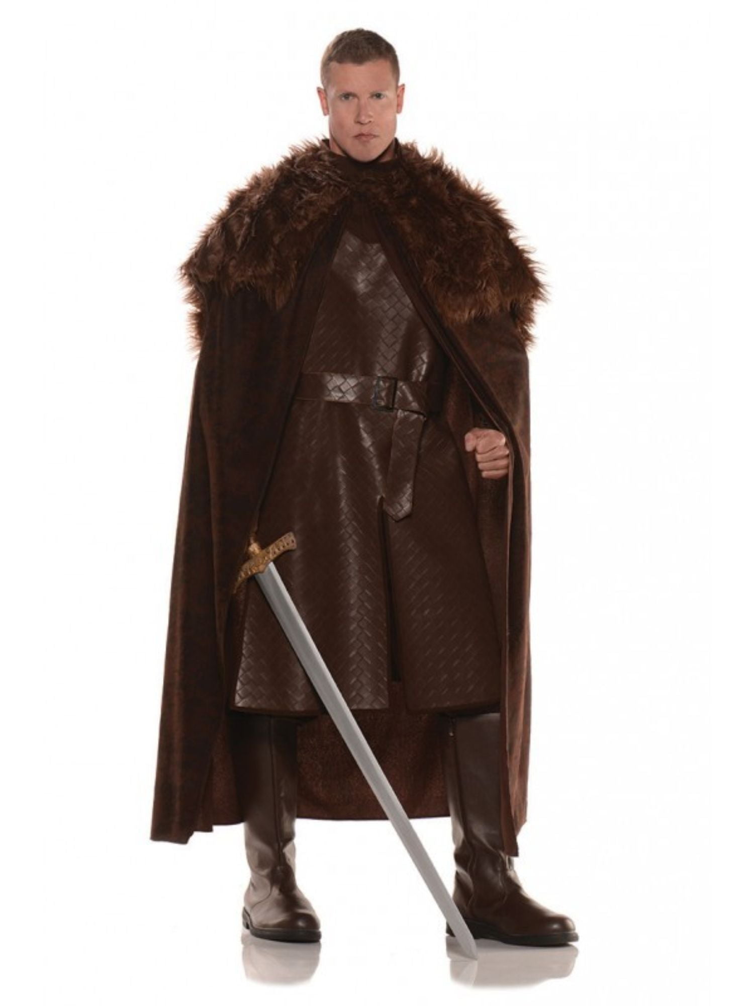 Underwraps Renaissance Medieval Fur Mantle Cape, Brown, One Size ...