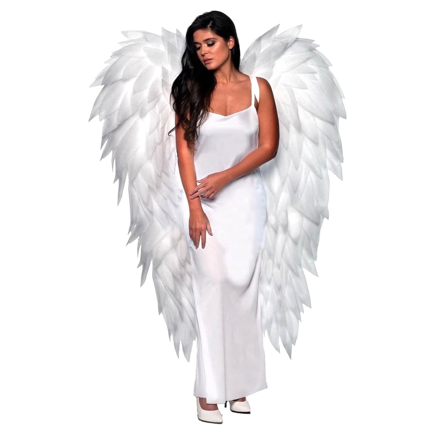 Underwraps White Full Length Angel Wings, Adult Costume Accessory ...