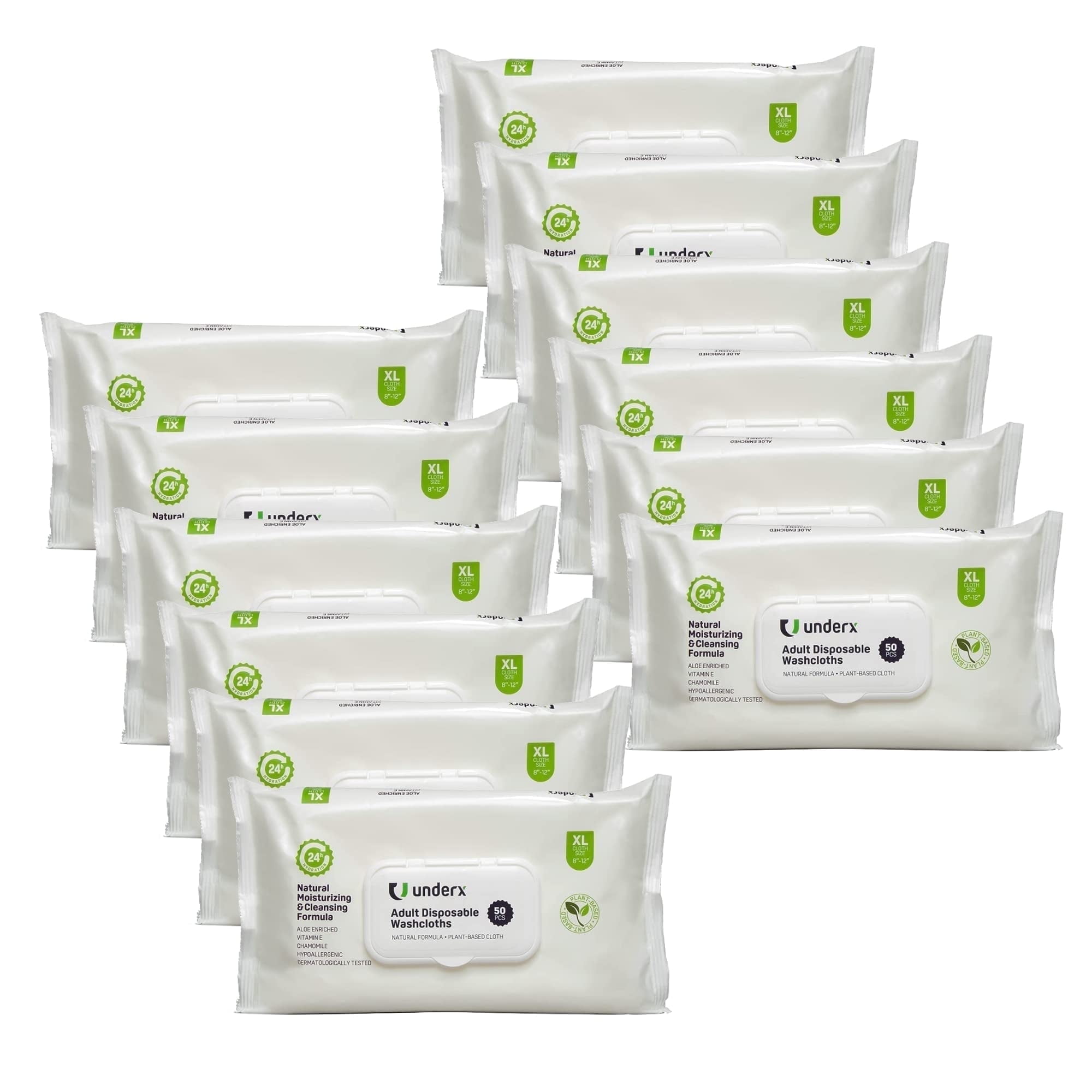 Underx Disposable Washcloths - Adult Wipes for Incontinence & Cleansing ...
