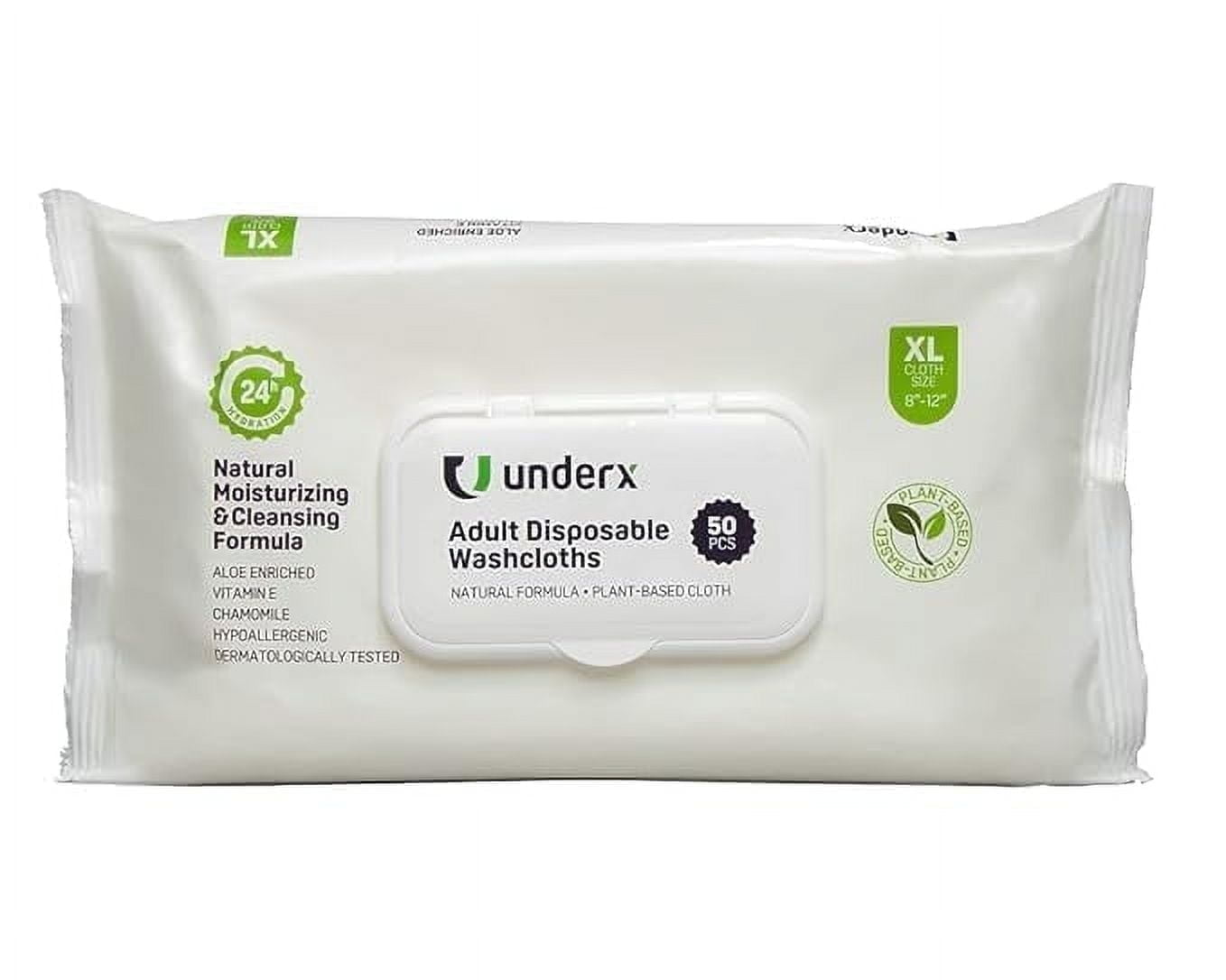 Underx Disposable Washcloths - Adult Wipes for Incontinence & Cleansing ...