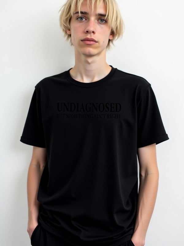 Undiagnosed: Something's Off Men's funny t shirts black elegantly ...