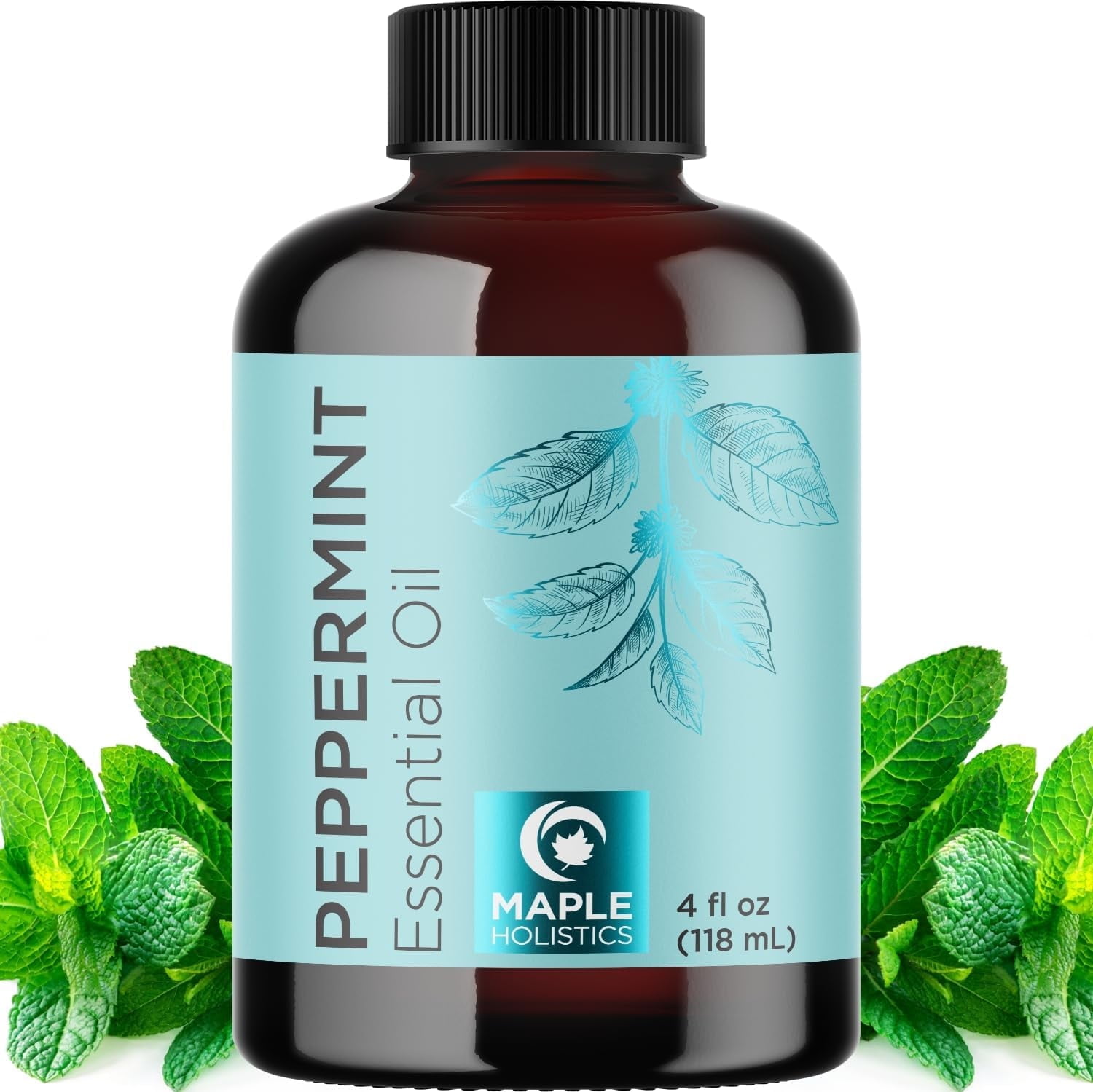 Maple Holistics Peppermint Essential Oil for Diffusers 4oz Pure ...