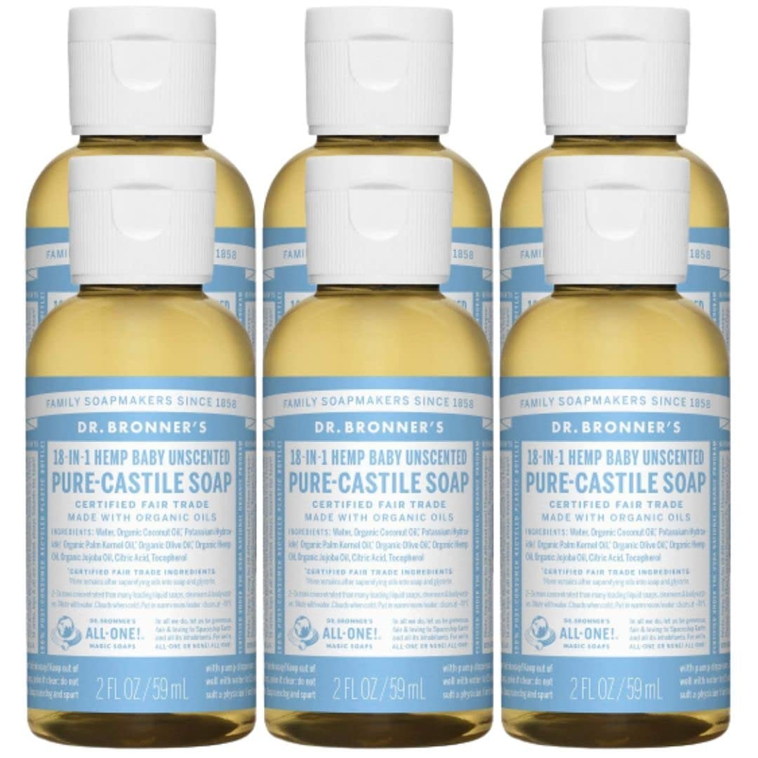 Undiluted Pure Castile Liquid Soap in Unscented: 18-in-1 All Natural ...
