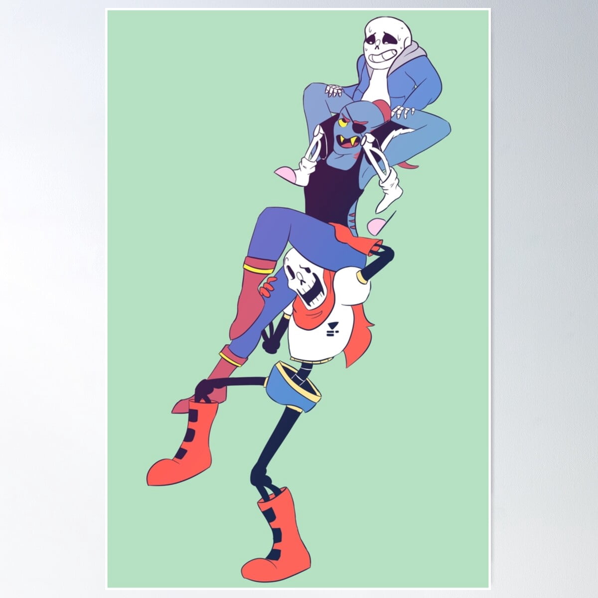 Undyne, Papyrus, And Sans Poster Wall Art, Modern Wall Decor For Living ...