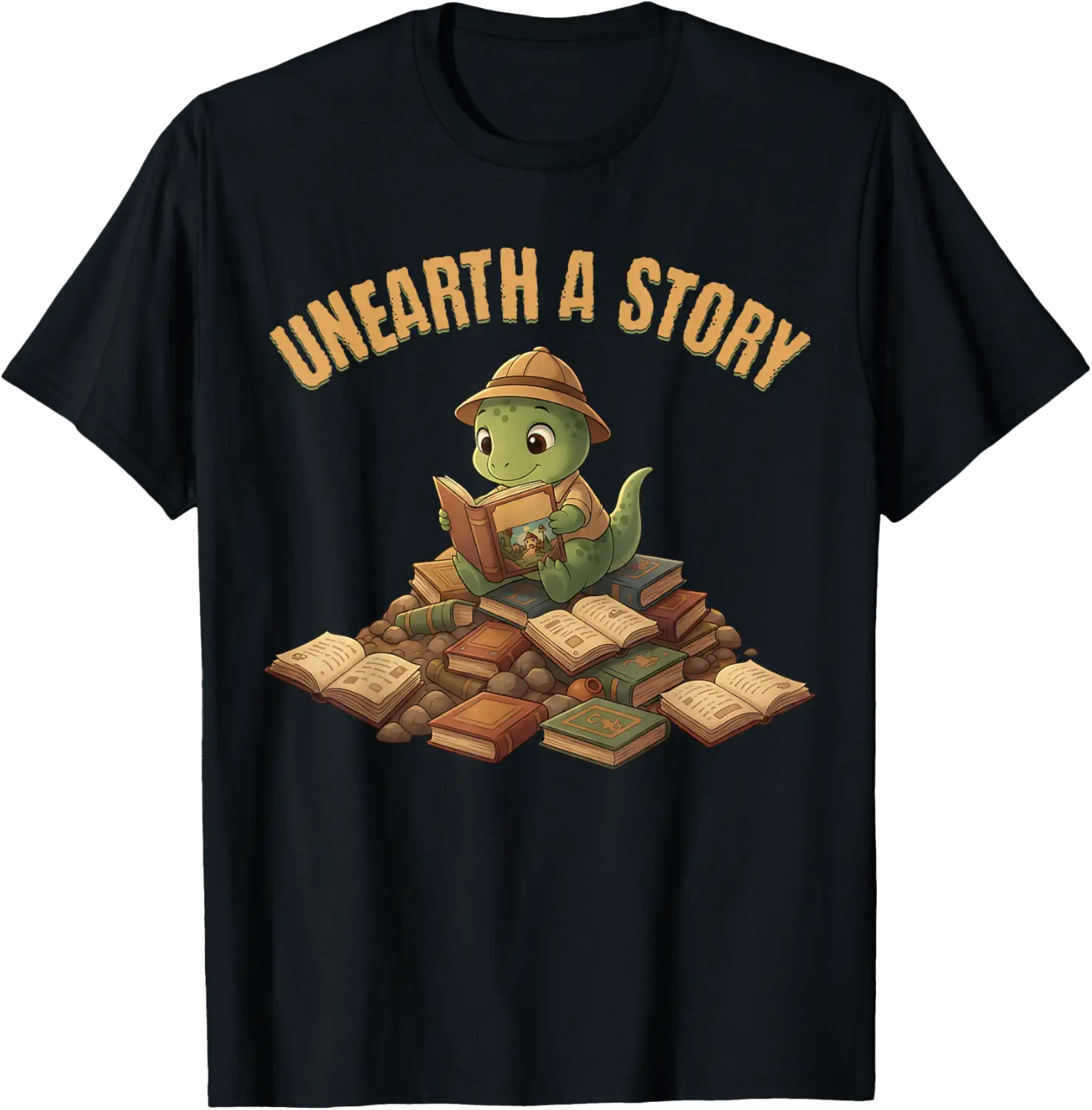 Unearth A Story Dinosaur Reading Books Summer T-Shirt - Walmart.com