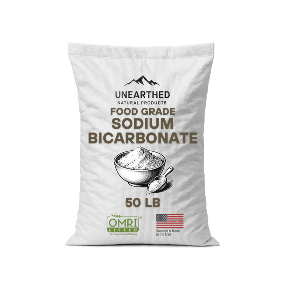Unearthed Organic Sodium Bicarbonate – 50 lb Bulk Bag, USP Food Grade ...