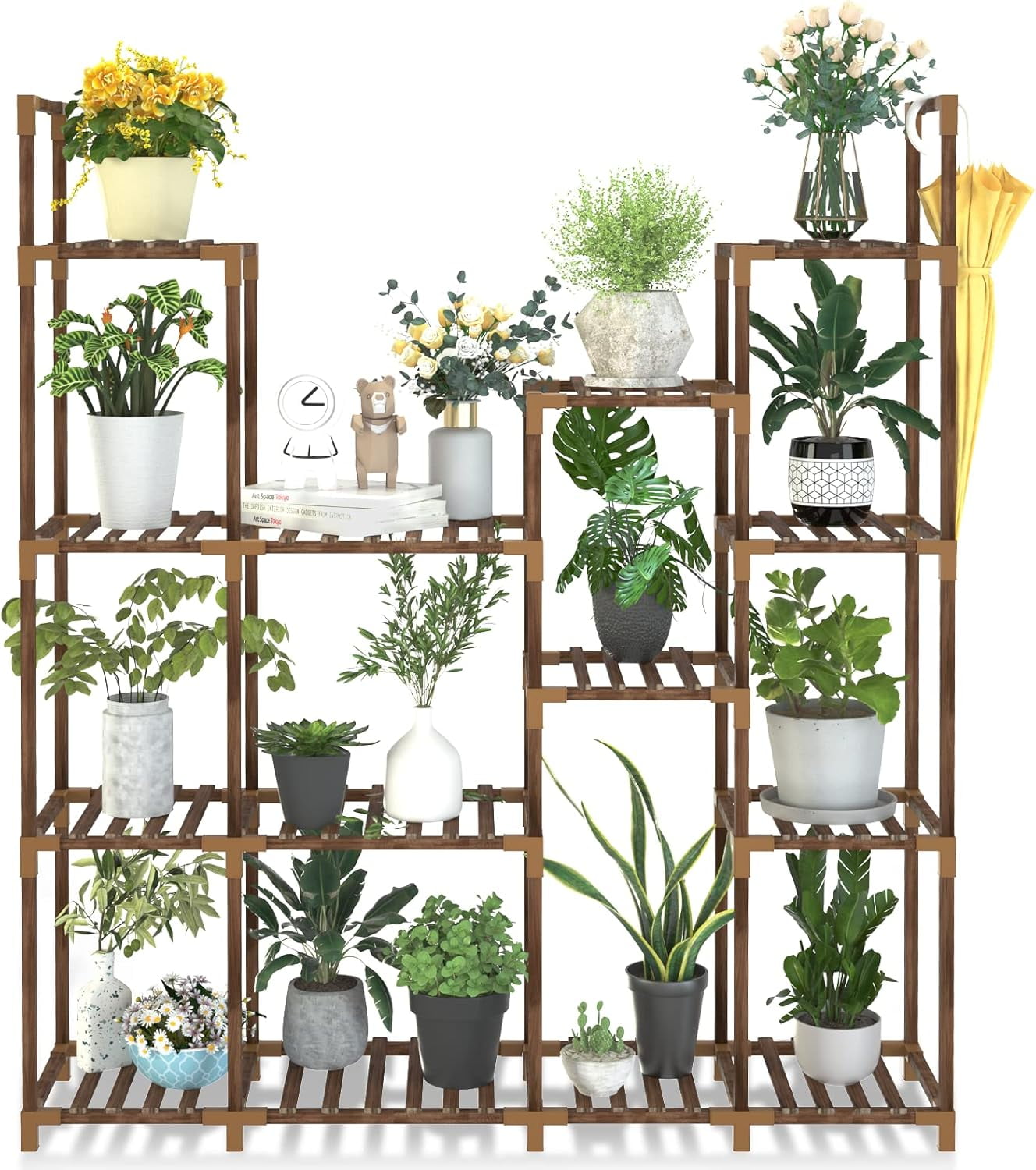 Uneedem Plant Stand Indoor Outdoor, Tall Plant Shelf for Multiple ...