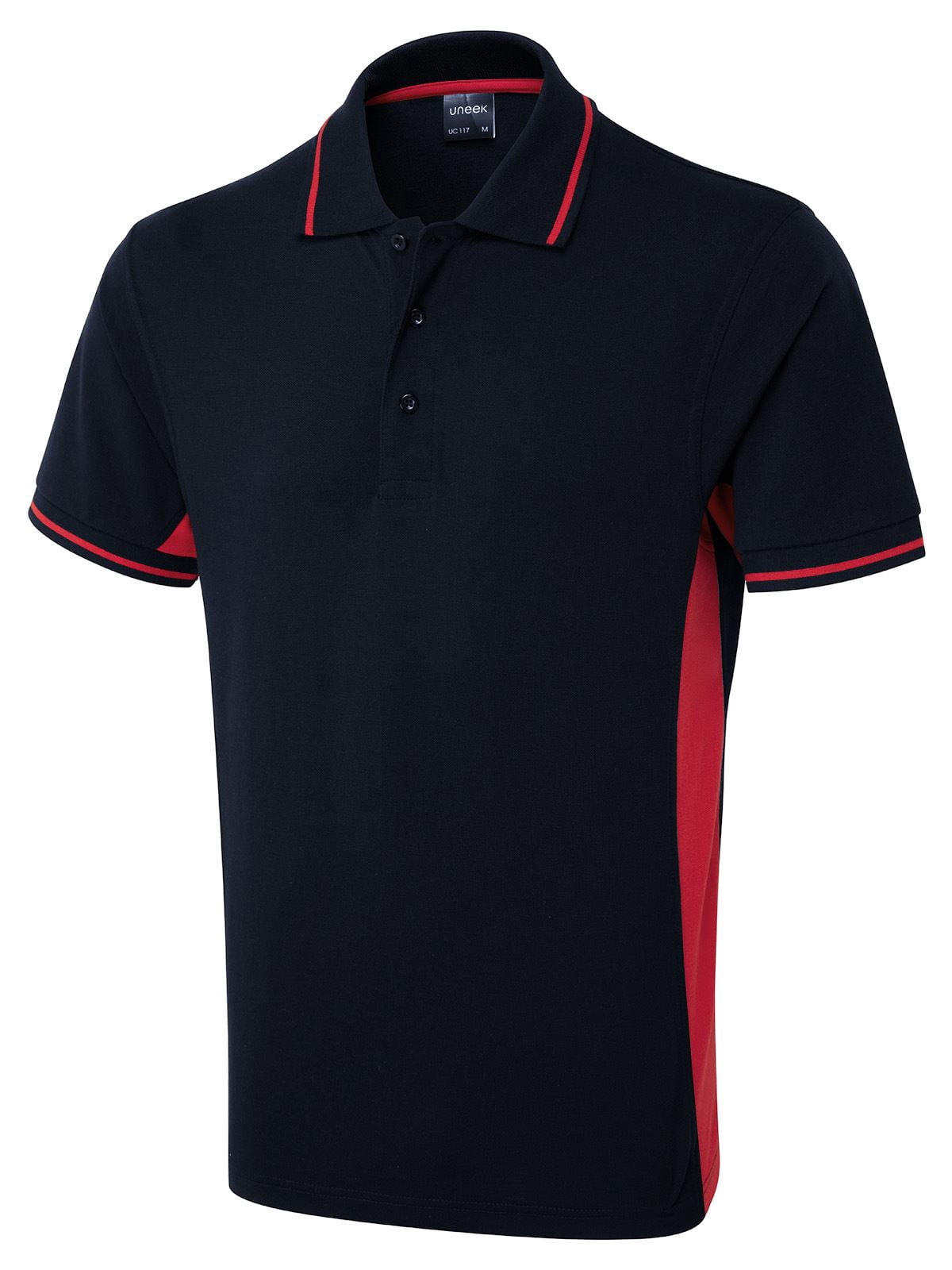 Uneek - Unisex Two Tone Polo Shirt - Navy/Red - Size XS - Walmart.com