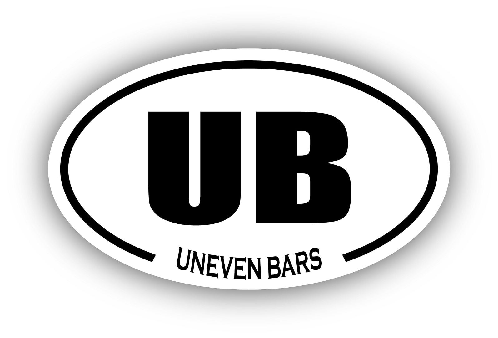 Uneven Bars UB Oval Bumper Sticker 3M Vinyl Decal 3 in x 5 in - Walmart.com