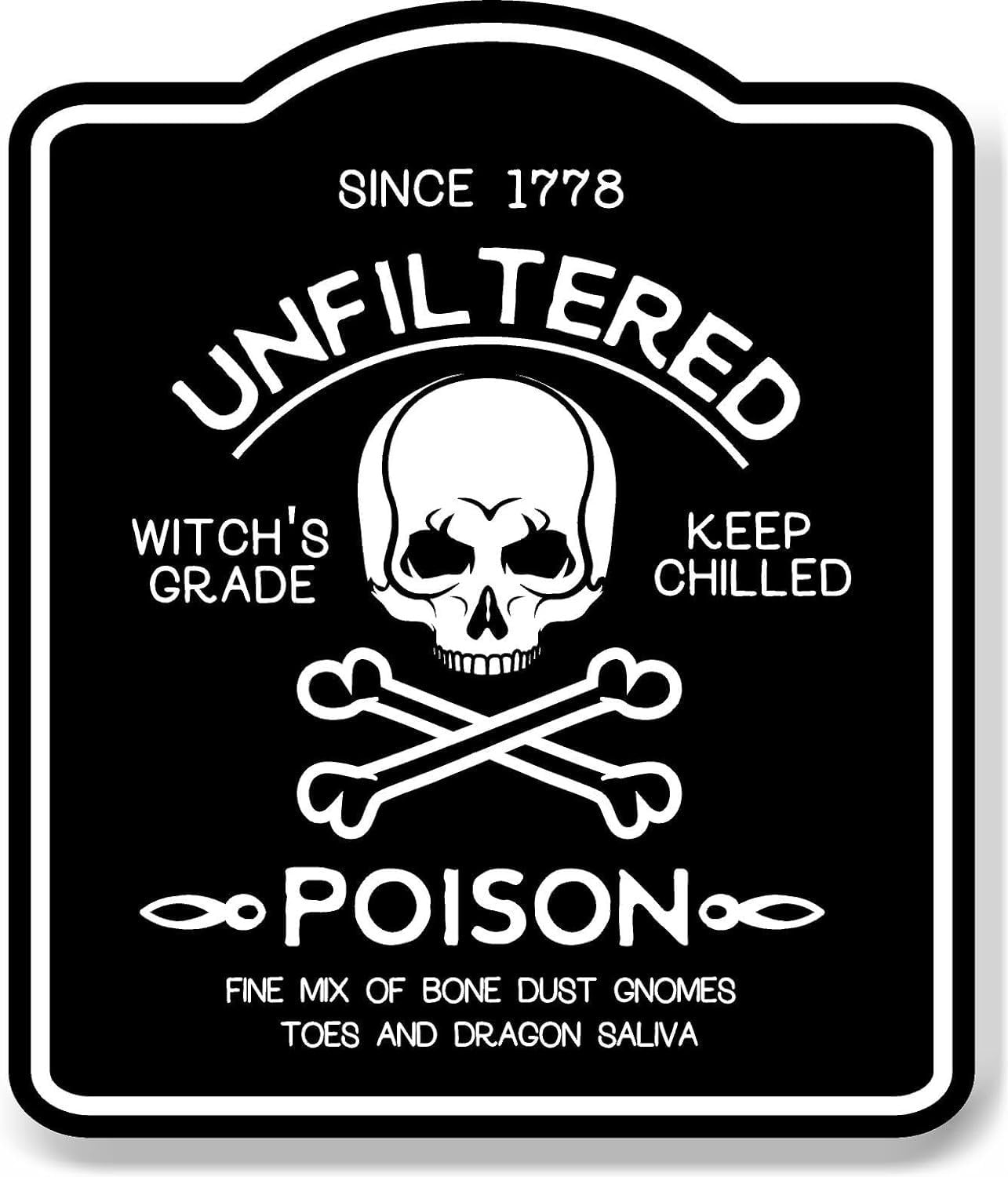 Unfiltered Poison Witch Halloween Skull BLACK Aluminum Composite Sign ...