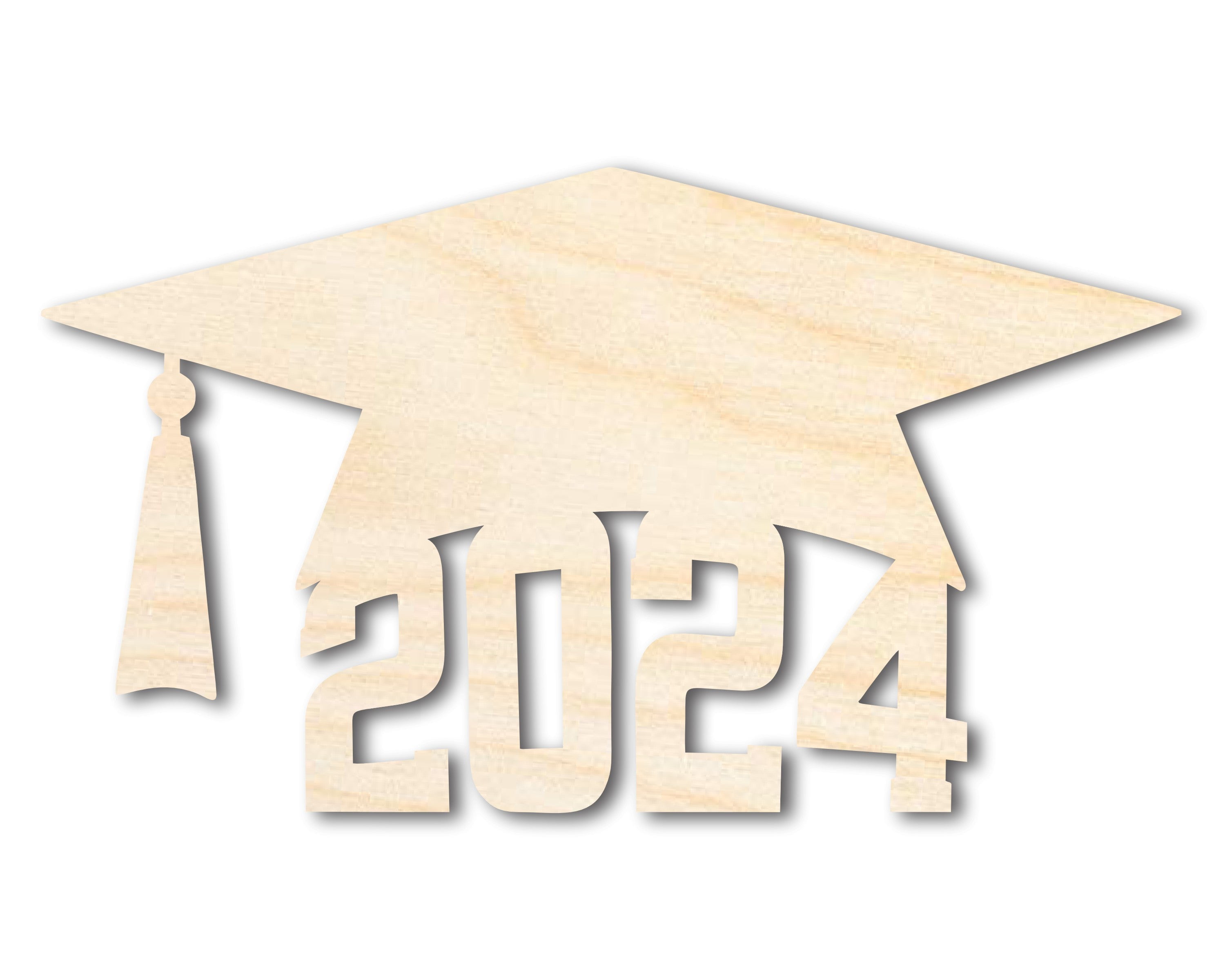 Unfinished 2024 Graduation Cap Shape | DIY Craft Cutout | up to 46" DIY ...