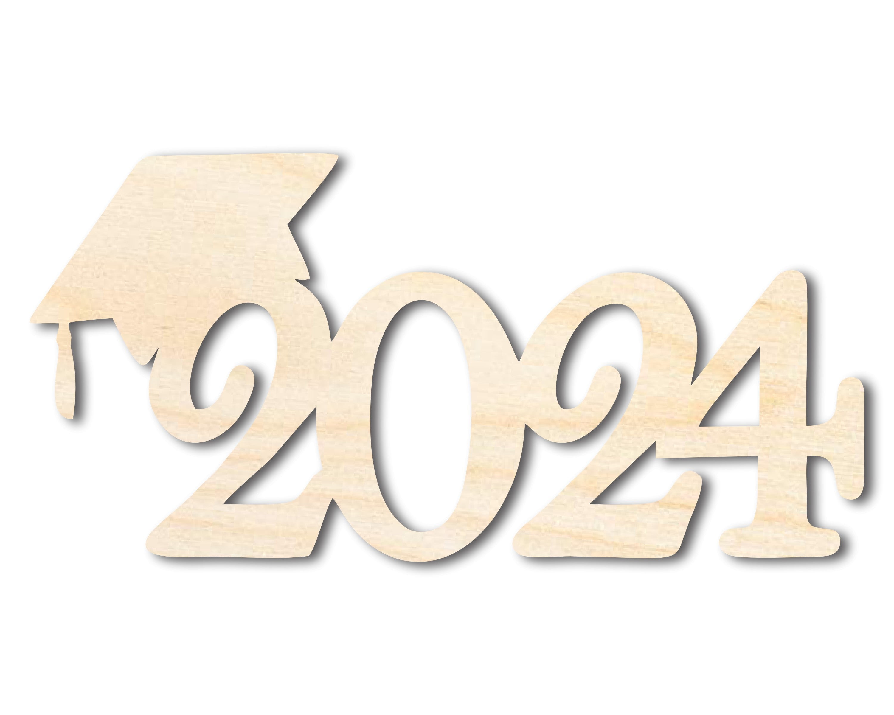 Unfinished 2024 Graduation Cap Silhouette | DIY Craft Cutout | up to 46 ...