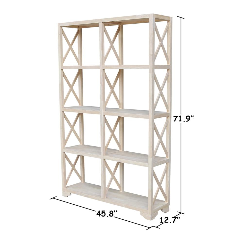 International Concepts Unfinished 4-Tier 'X' Sided Double Shelf Unit ...