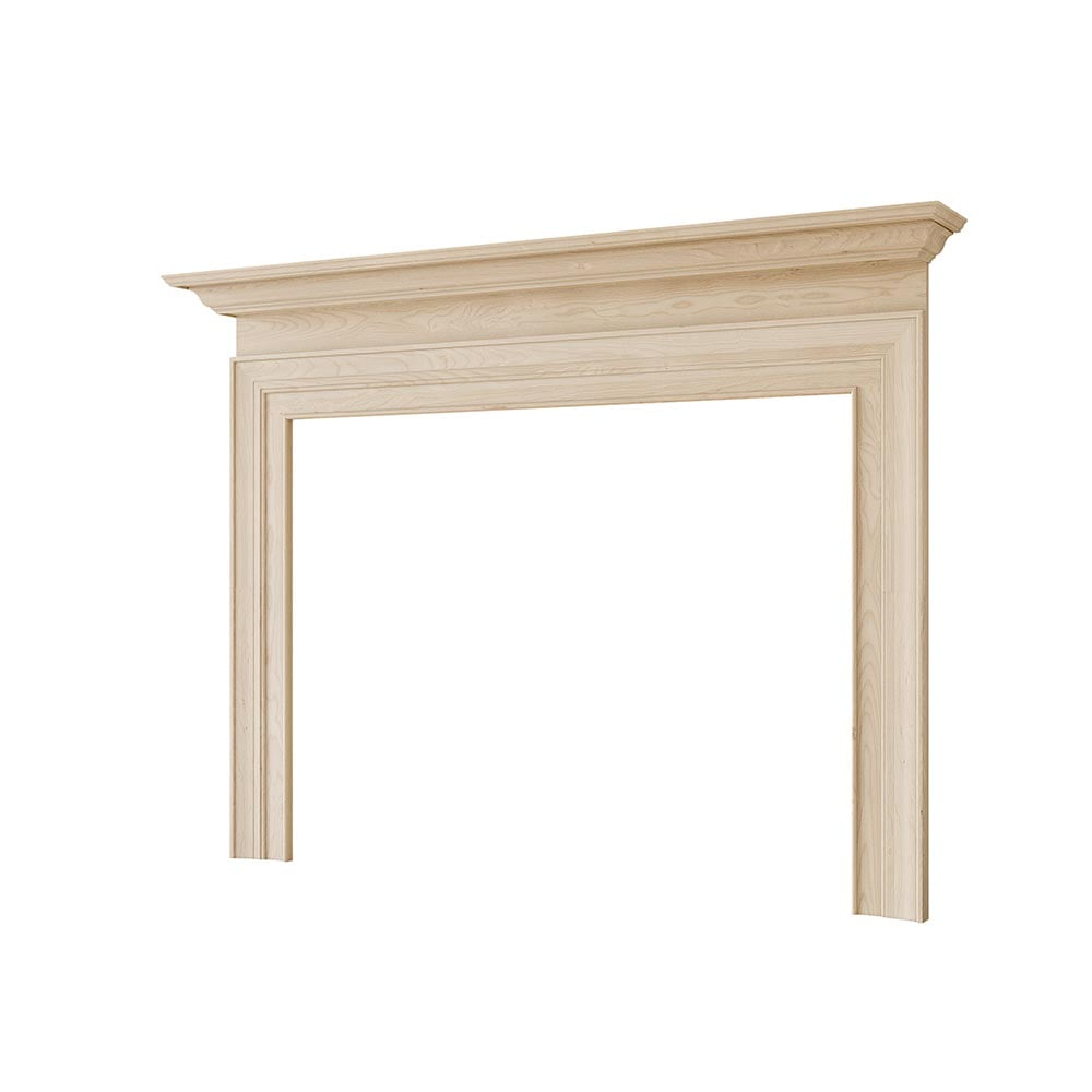 Unfinished 52 Inch x 41 Inch Wood Fireplace Mantel Surround Kit with ...