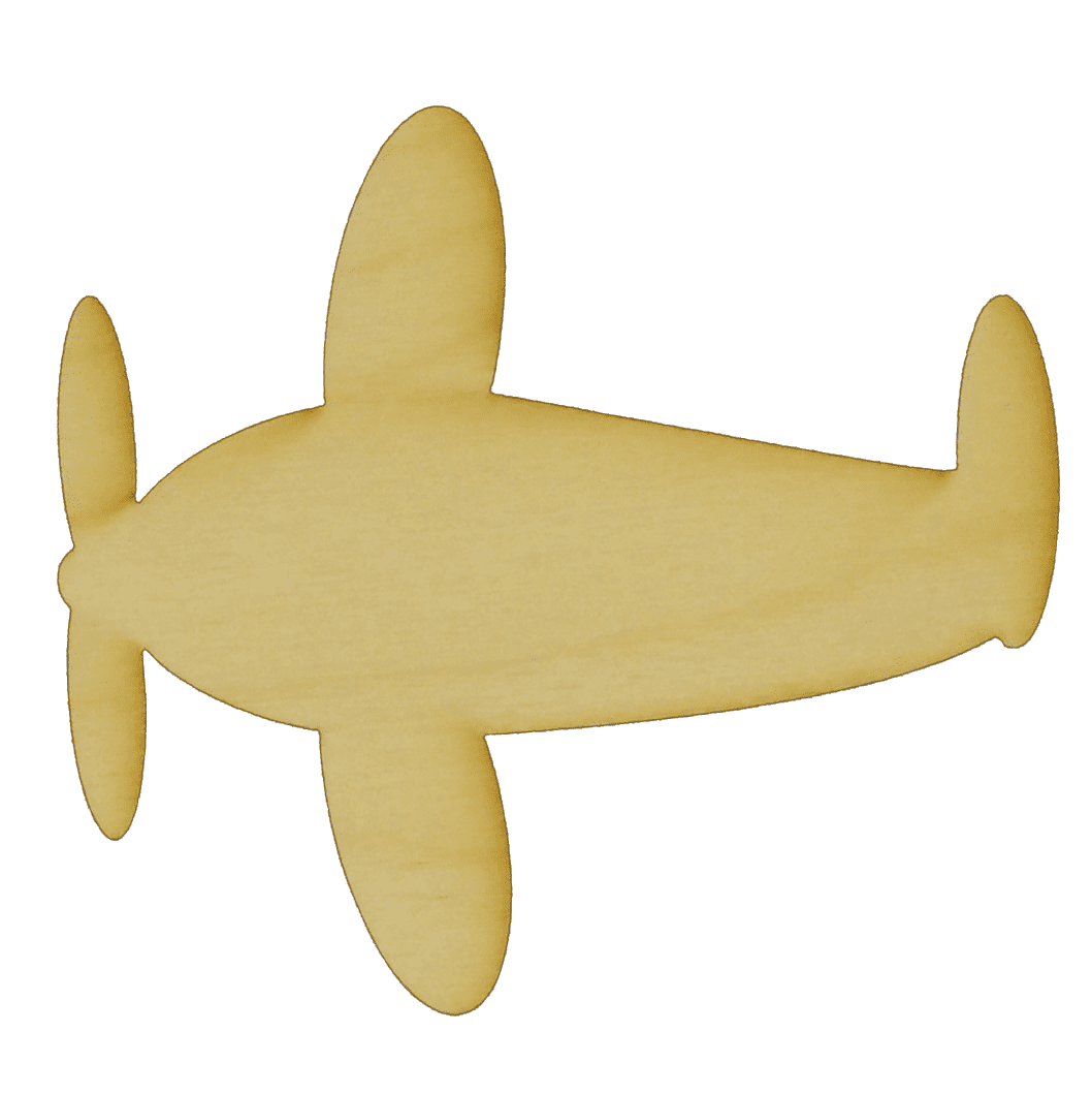 Unfinished Airplane Wood Cutout (1/4” Thickness, Large 12" x 10.75 ...