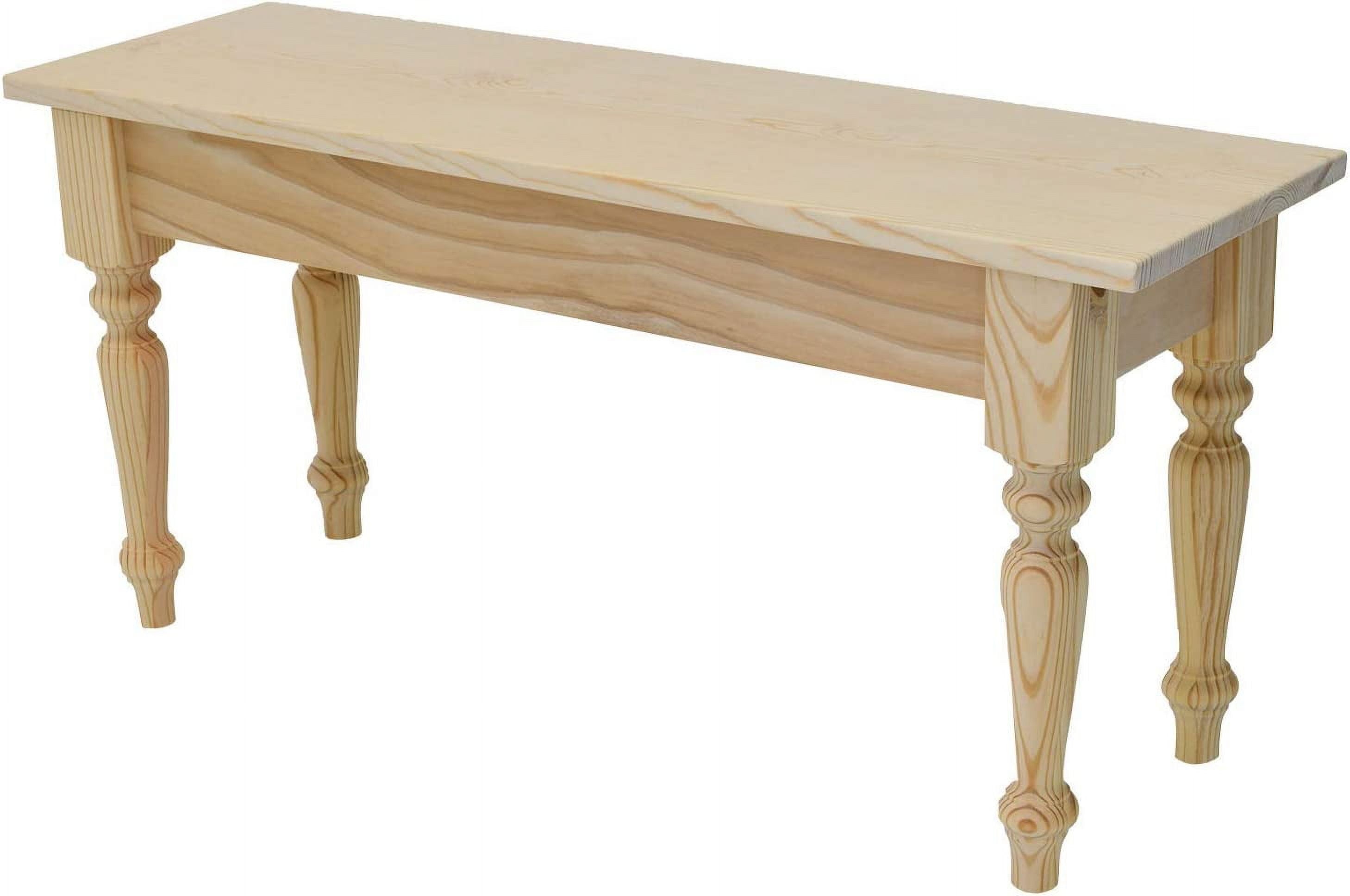 Unfinished Bench with Turned Legs (36) - Walmart.com
