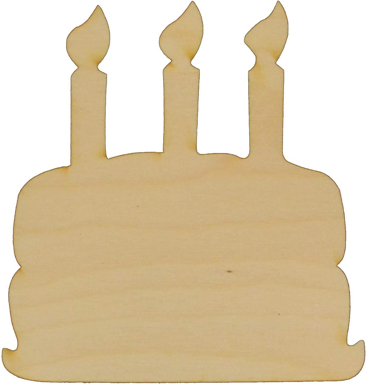 Unfinished Birthday Cake Wood Cut Out (1/8” Thickness, Medium 7.5" x 8 ...