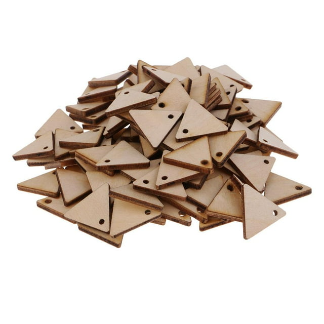 Unfinished Blank Triangle Shape Wooden Pieces Gift Tags Wish Tree Wish ...