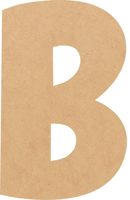 Unfinished Bold Wood Letter B, Craft Alphabet 4'' Tall MDF Wall Décor ...