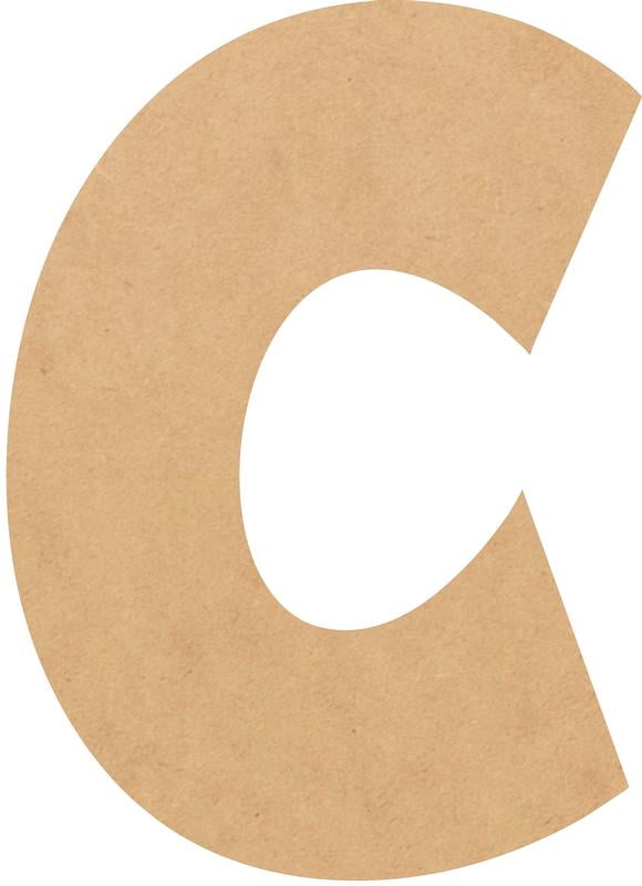 Unfinished Bold Wood Letter C, Craft Alphabet 3'' Tall MDF Wall Décor ...