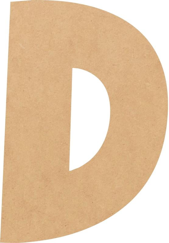 Unfinished Bold Wood Letter D, Craft Alphabet 3'' Tall MDF Wall Décor ...