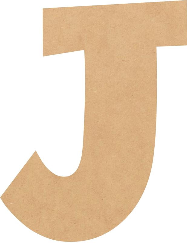 Unfinished Bold Wood Letter J, Craft Alphabet 2'' Tall MDF Wall Décor ...